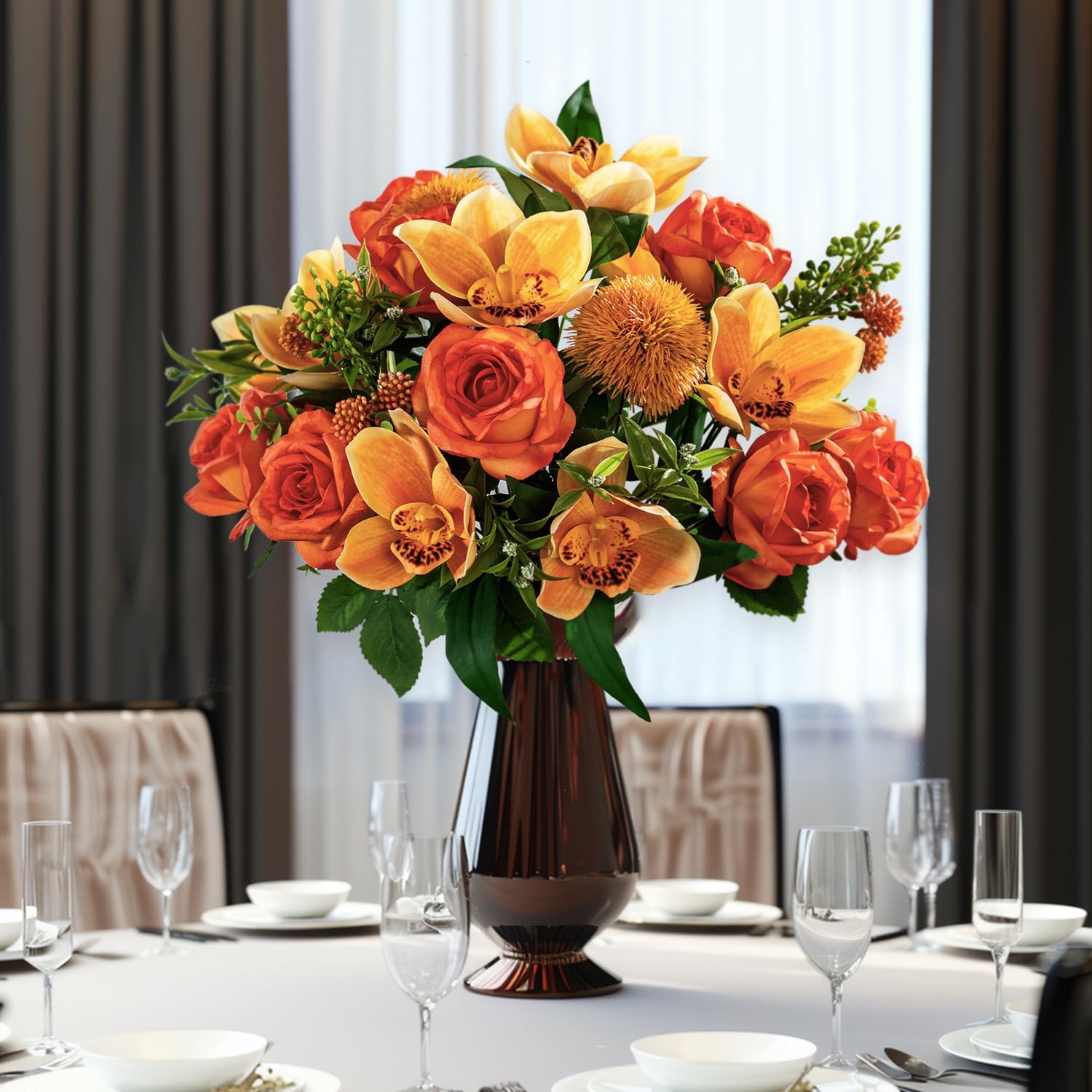 2PCS Bridal Bouquet-Wedding Bouquet Silk Flower Arrangement Fake Flower ...