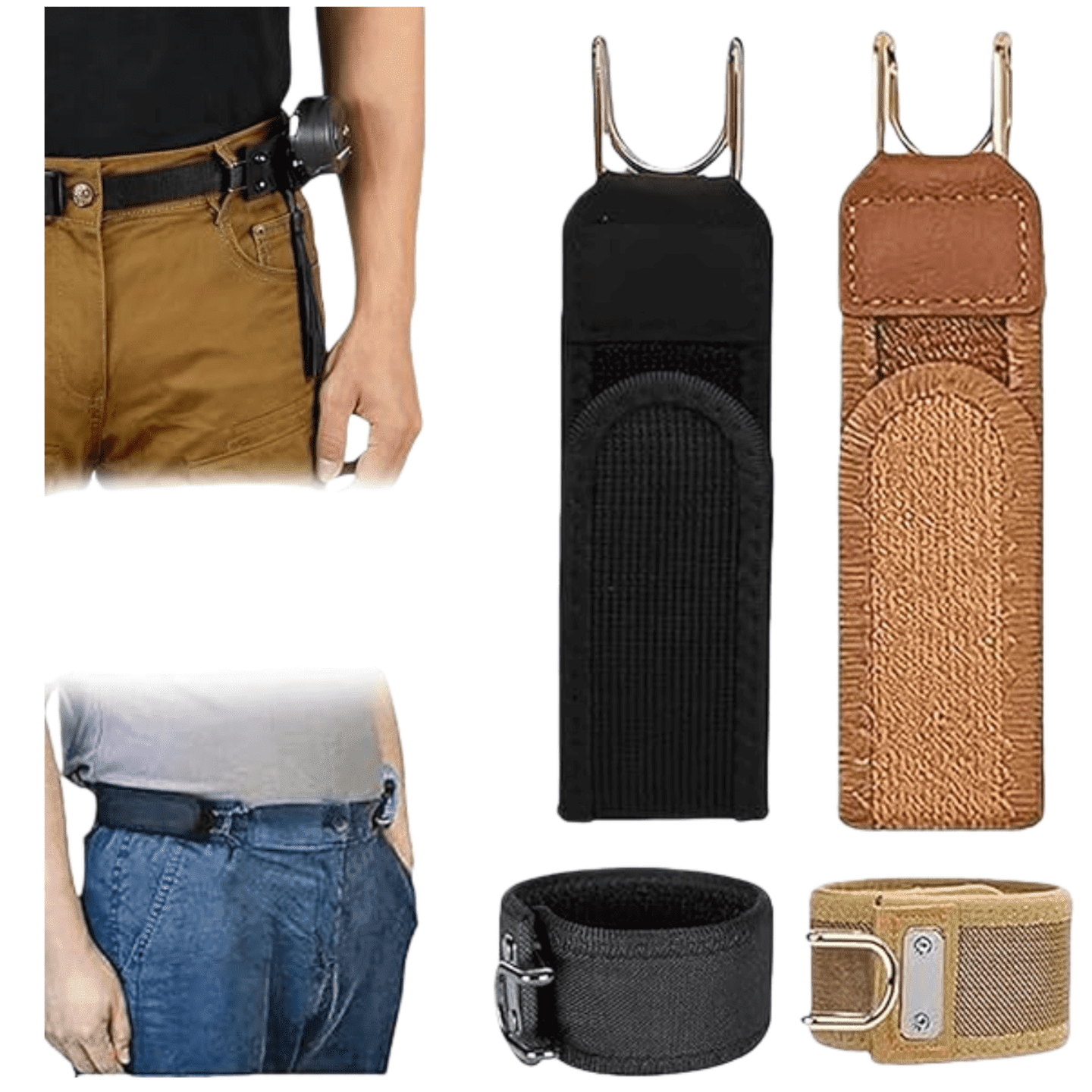 2PCS Buckle-Less Belt Hooks, Tactical Metal Hook Elastic Belt ...