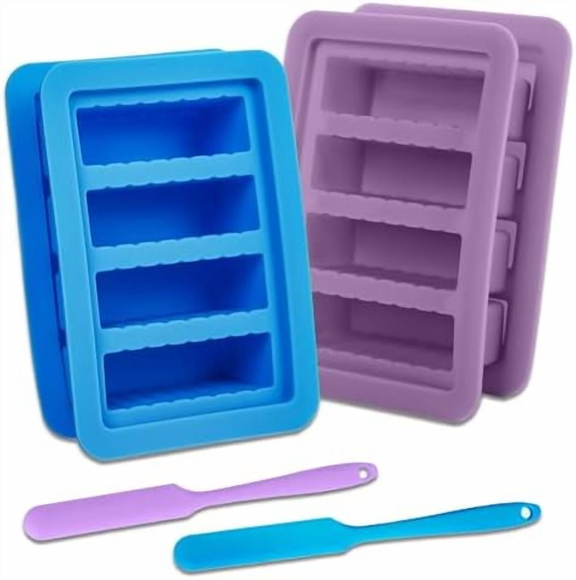 2PCS Butter Silicone Mold with Lid, Non-Stick Butter Mold Tray with ...