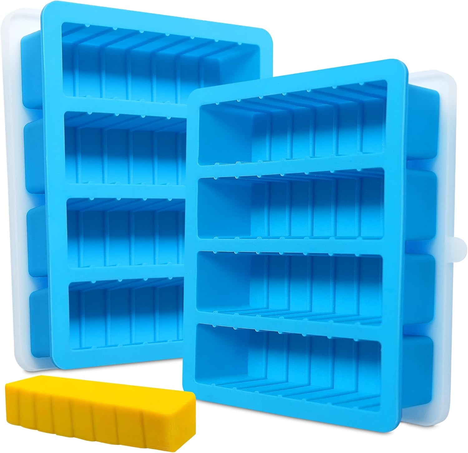 2PCS Butter Silicone Mold with Lid, Non-Stick Butter Mold Tray with ...