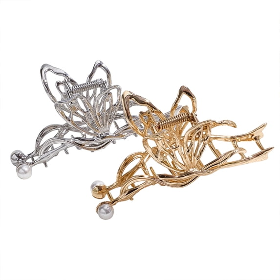 2PCS Butterfly Hair Claw Clip Non-slip Hollow Jaw Clamp Clips Large ...