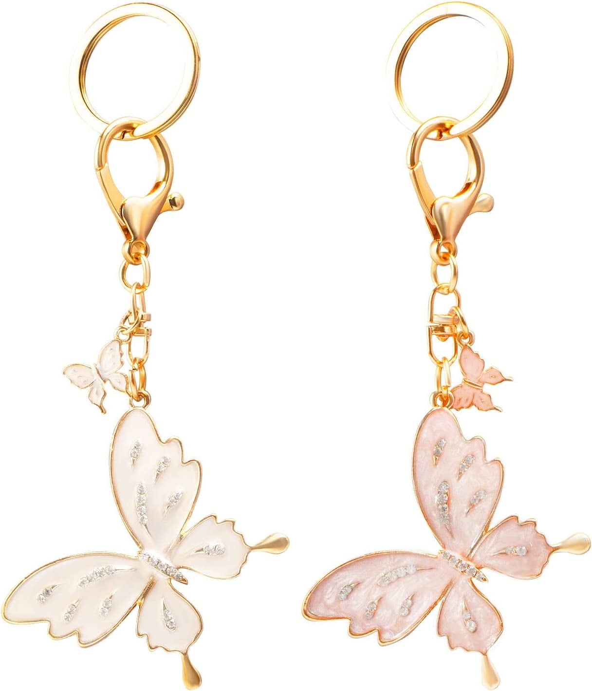 2PCS Butterfly Keychains Butterfly Bag Charms Metal Keychains for Bag ...