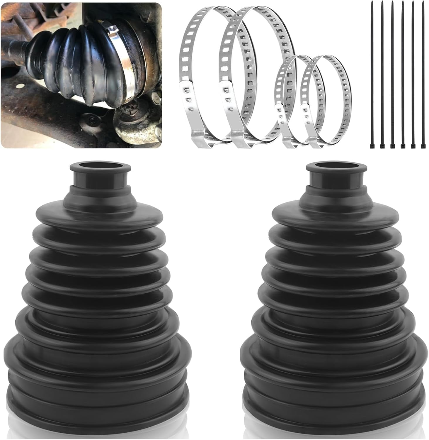 2PCS CV Boot Repair Kit Fit for 19mm to 24mm Shafts,Silicone CV Axle ...