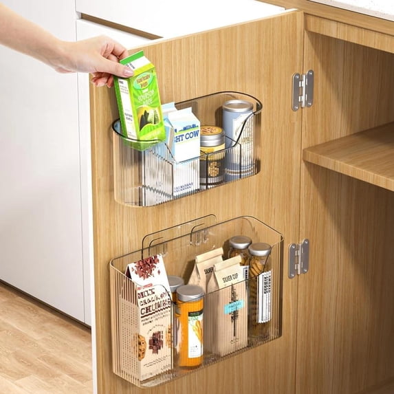 2PCS Cabinet Door Organizer,Self Adhesive Kitchen Cabinet Organizer ...