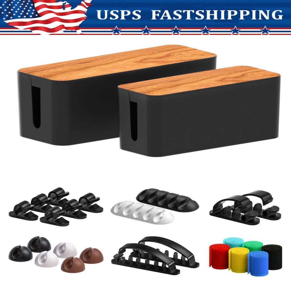 2PCS Cable Management Box Cable Cord Organizer Hider for Computer TV ...