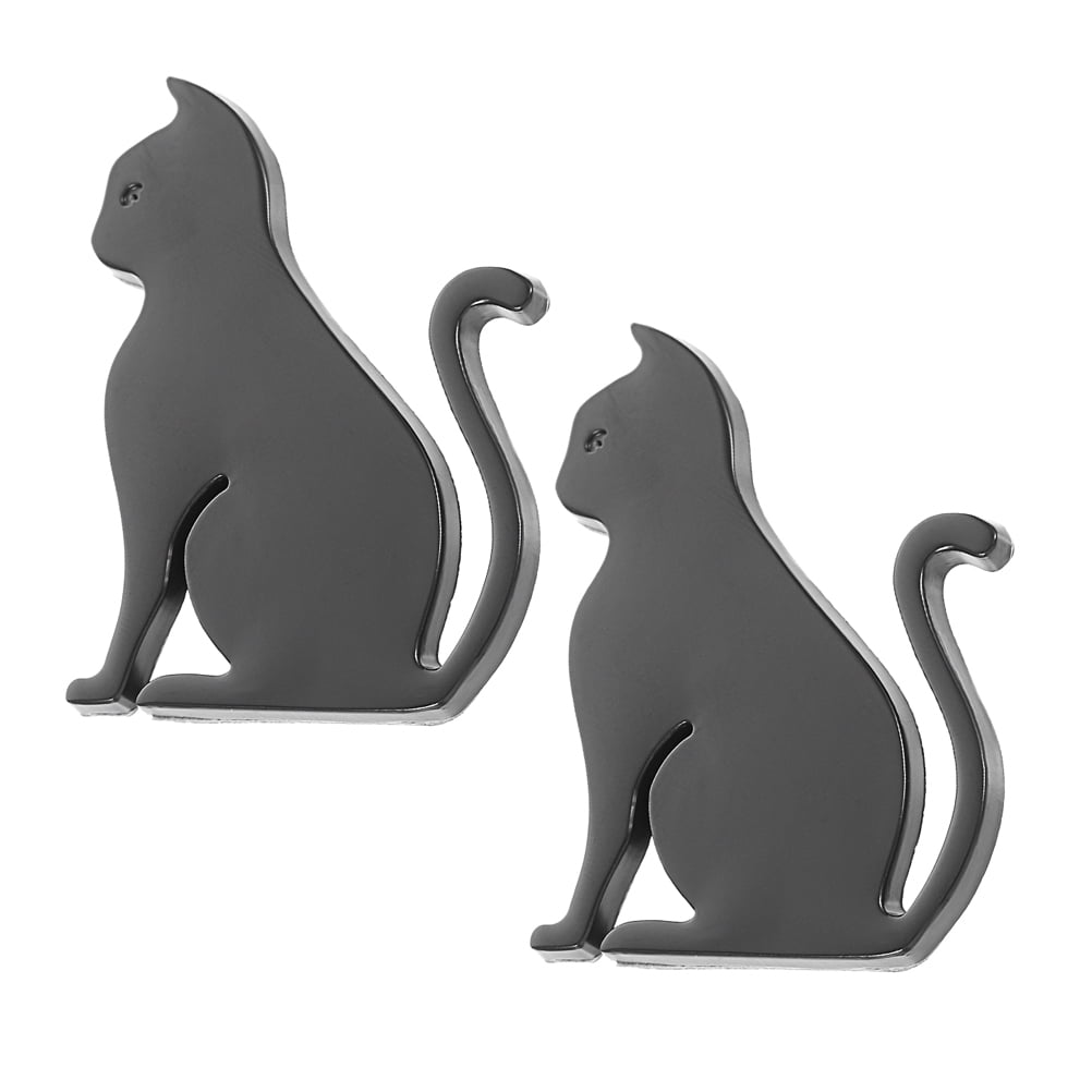 2PCS Car Decal Sticker 3D Cat Shape Decal Metal Car Hood Trunk Door ...