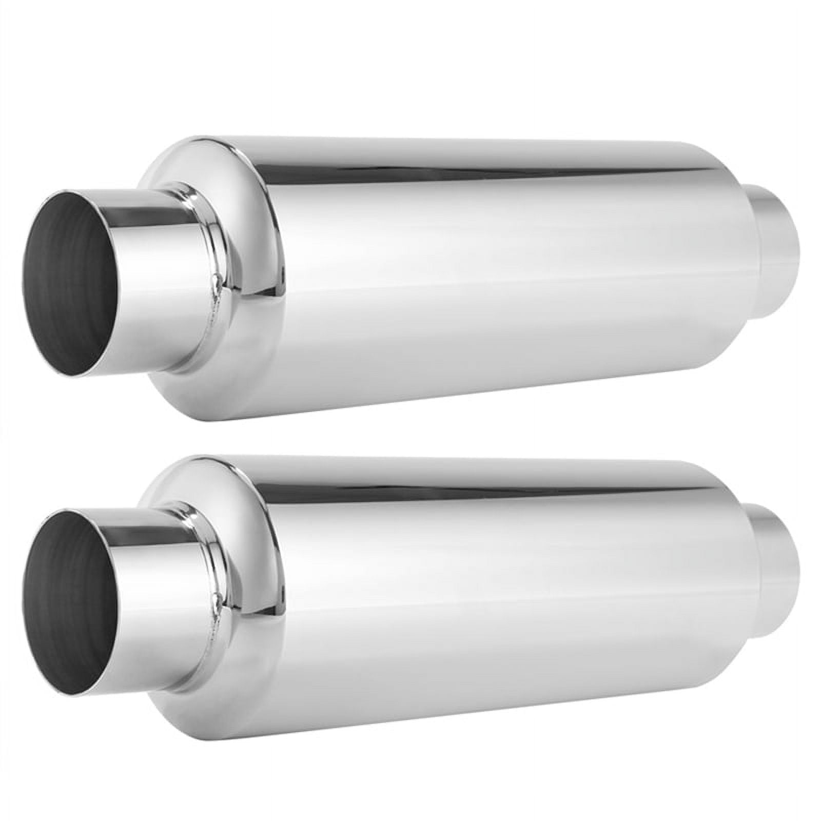 2PCS Car Exhaust Muffler 2.5 Inch Inlet Stainless Steel Universal ...