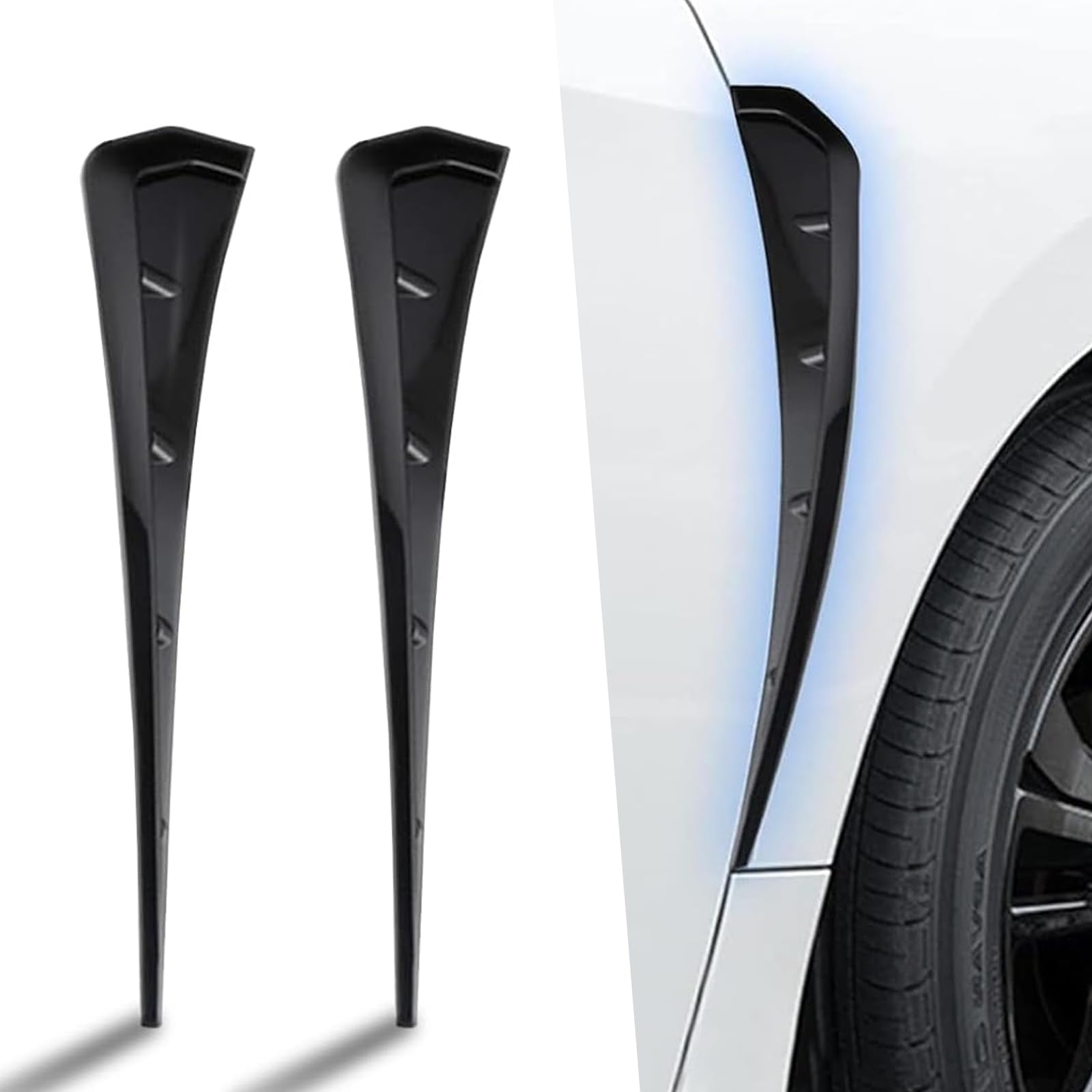 2PCS Car Fender Side DHF10 Vents, ABS Fender Decorative Stickers, Air ...