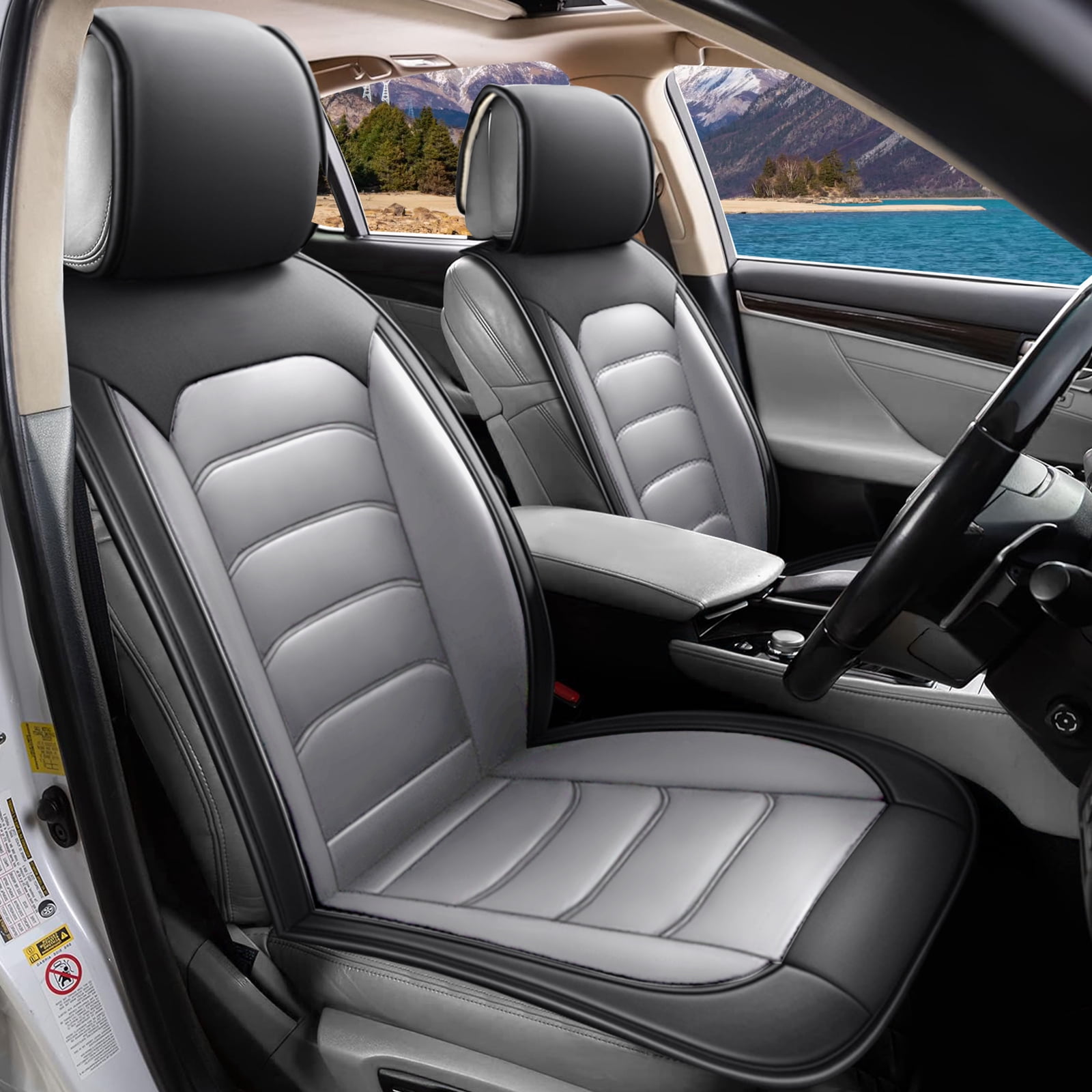 2PCS Car Front Seat Cover For 2000-2024 BMW 330i 323is 128i PU Leather ...