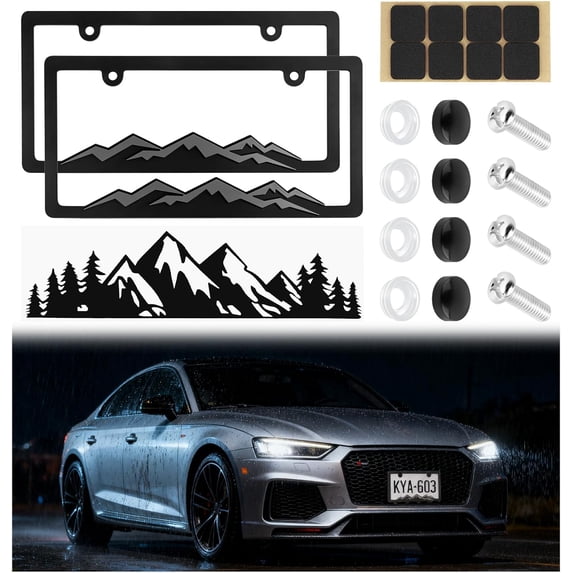 2PCS Car License Plates Frames Mountains,Raised Mountain Cars Plate ...