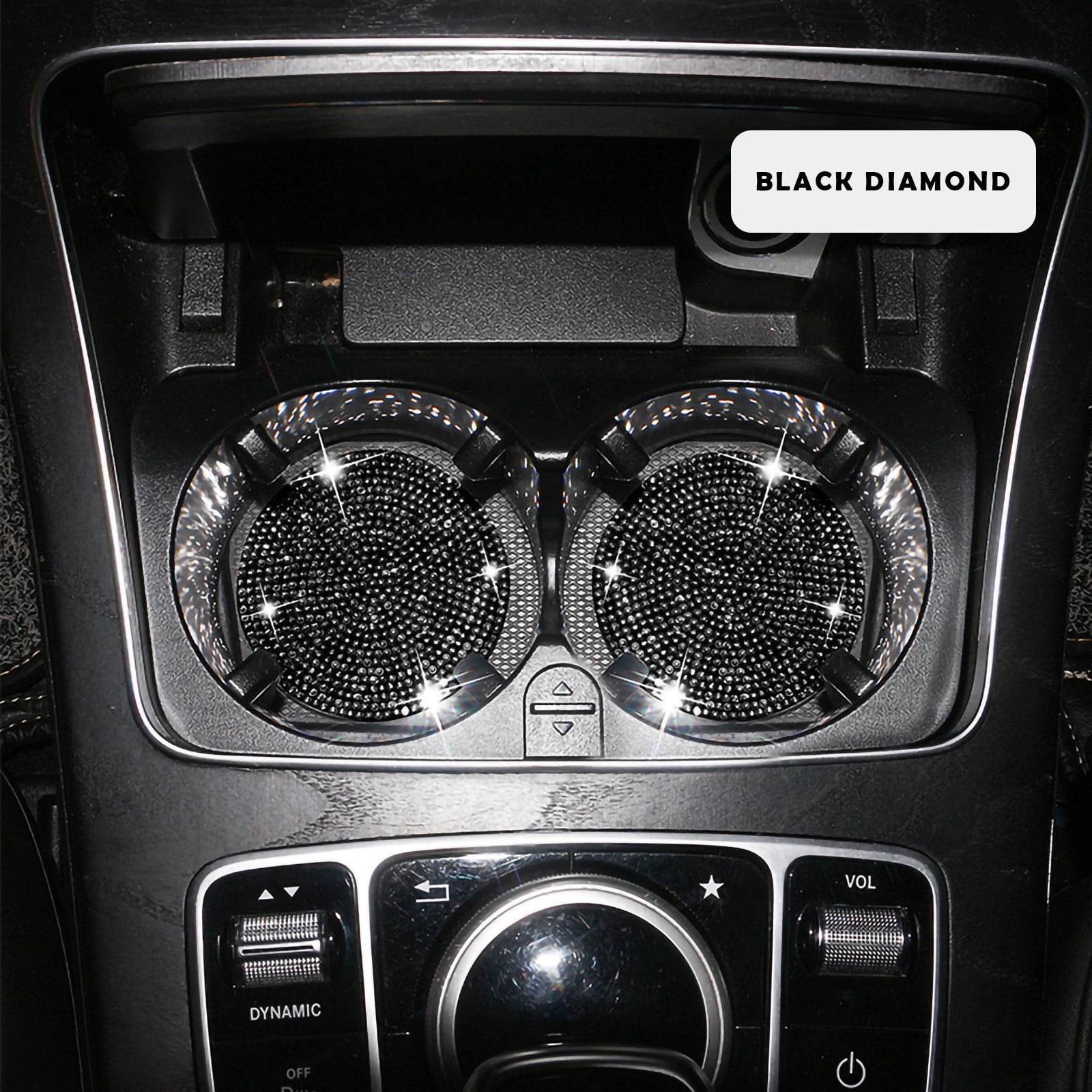 2PCS Car Non-Slip Crystal Glitter Cup Mat, 2.75inch Universal Size ...