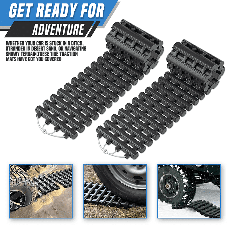 2PCS Car Recovery Track Mat Traction Vehicle Tires Snow Ladder For Off ...