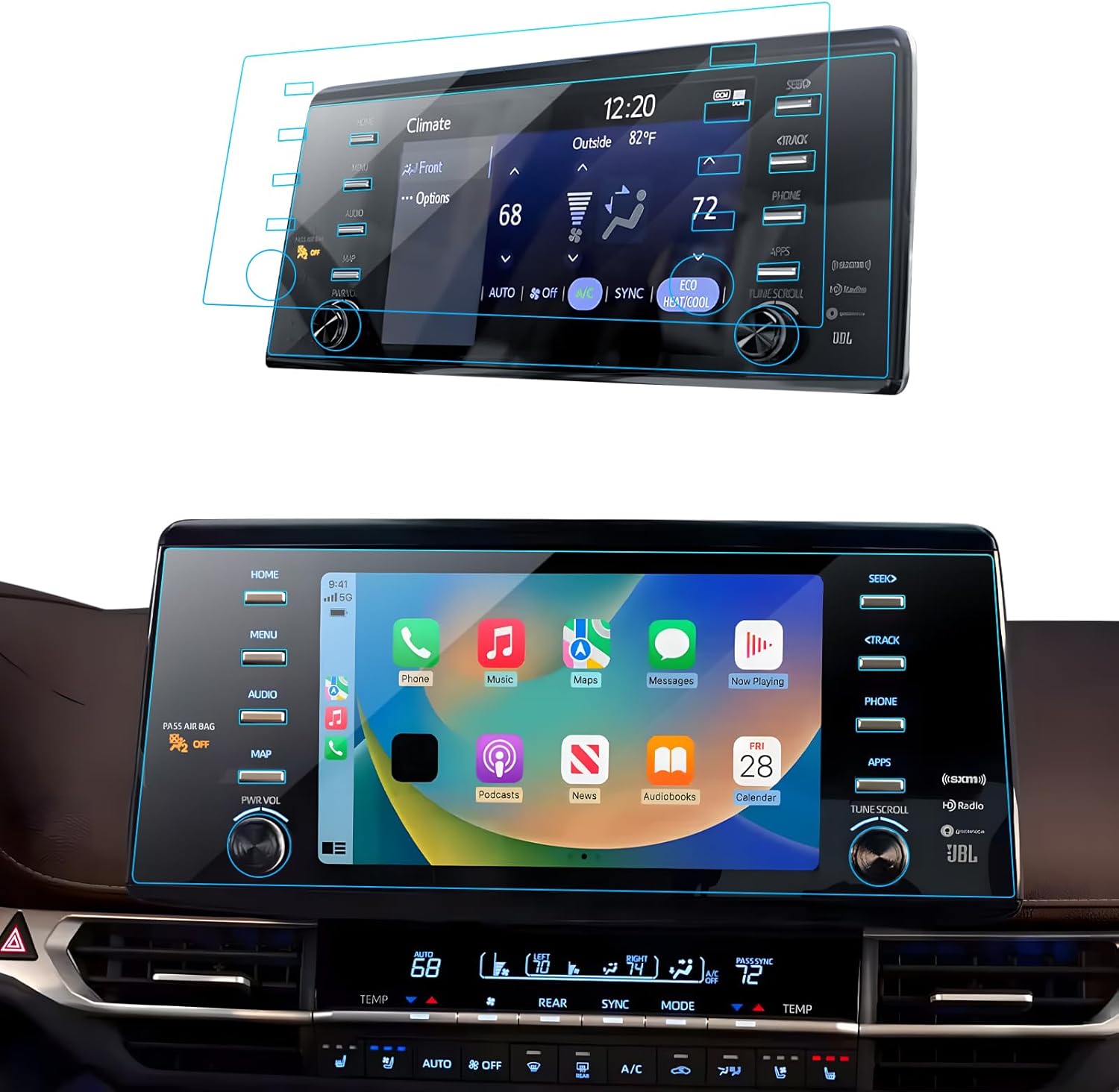 2PCS Car Screen Protector for 2021 2022 2023 Toyota Sienna XL40 ...