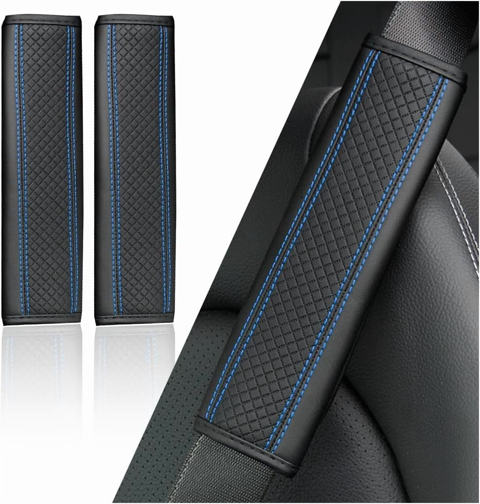 2PCS Car Seat Belt Cover Pad,Breathable Leather Seatbelt Covers for ...