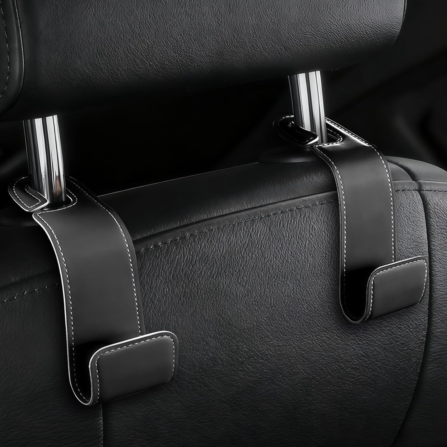 2PCS Car Seat Headrest Hook,Microfiber Leather Purse Hook Holder Hanger ...