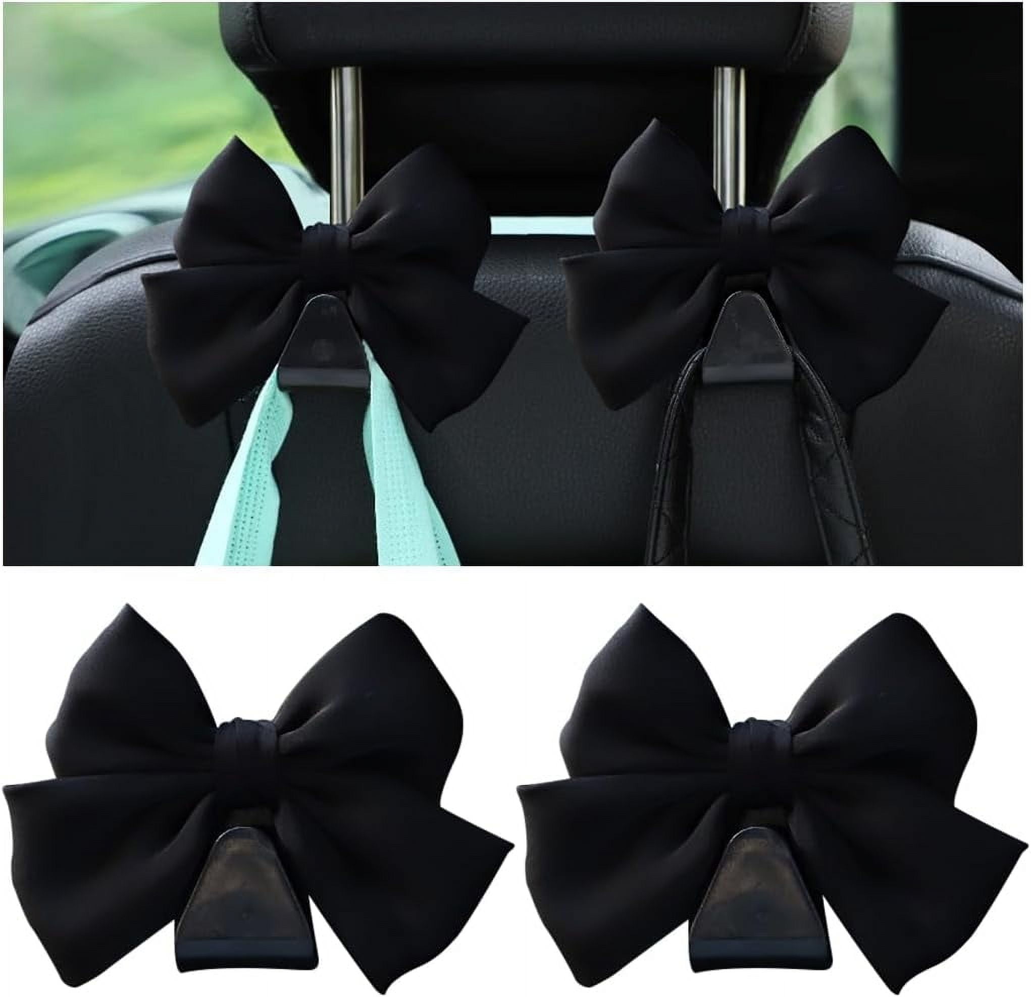 2PCS Car Seat Headrest Hooks, Cute Bow Vehicle Hooks for Purses and ...
