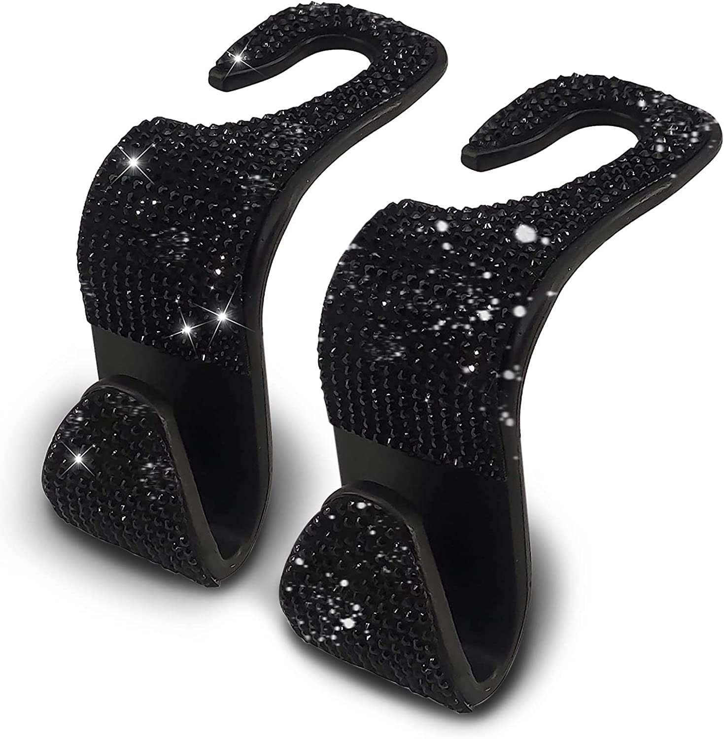 2PCS Car Seat Hooks - Bling Rhinestone Headrest Hooks with Universal ...
