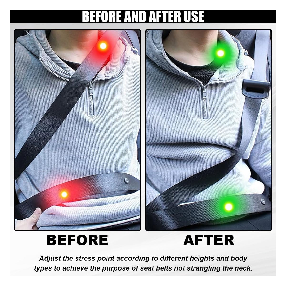 2PCS Car Seatbelt Adjuster, Universal Auto Seat Belt Clips for Adults ...