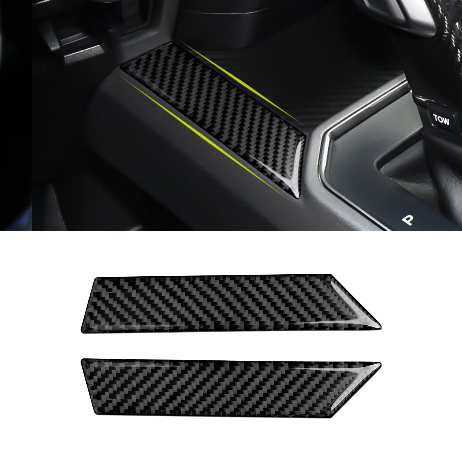 2PCS Car Side Block KEF16 Panel Sticker Carbon Fiber Side Block Trim ...