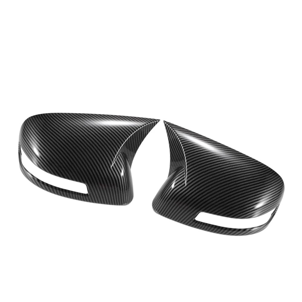 2PCS Carbon Fiber Side Wing Mirror Case Black Rearview Mirror Cover ...
