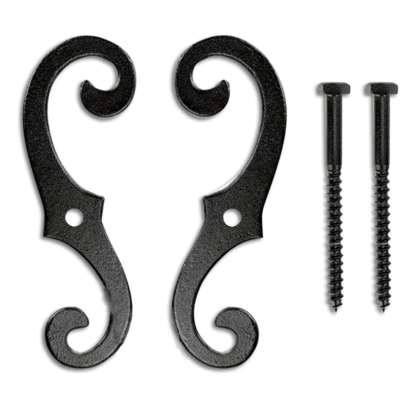 2PCS Cast Iron Shutter Fasteners - Decorative S-Shape Shutter Dogs ...