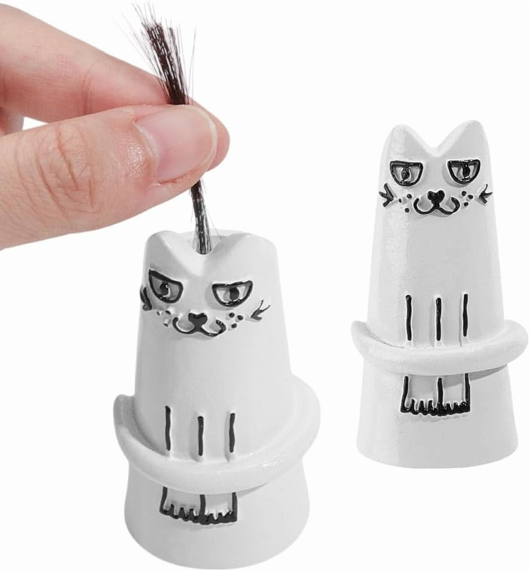 2PCS Cat Whiskers Mini Vase Funny Cat-Shaped Tiny Flower Vase Miniature ...