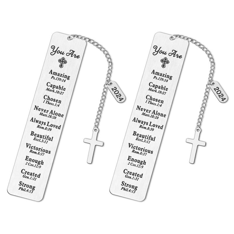 2PCS Christian Bookmarks Gifts, 2024 Gifts Inspirational Greeting ...