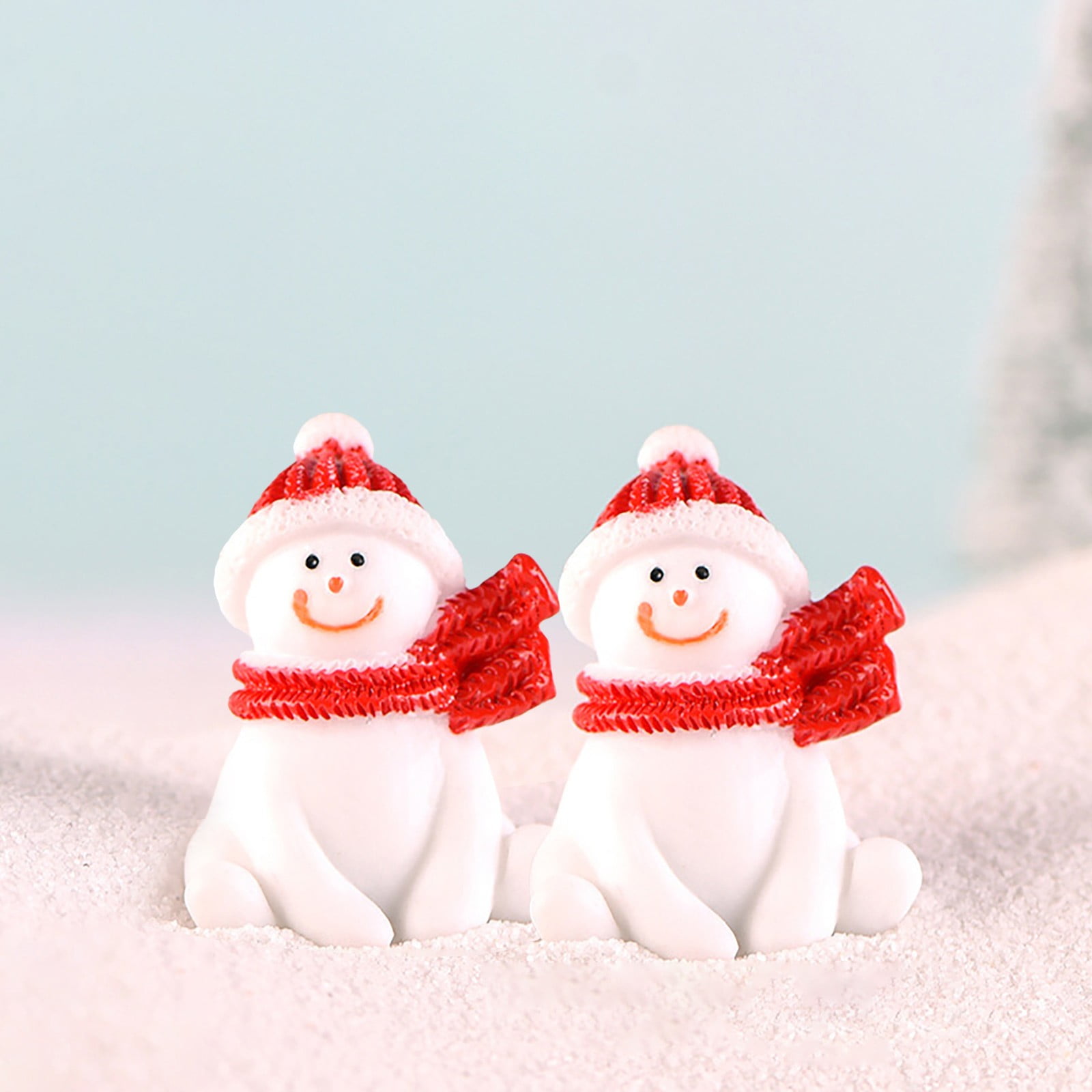 2PCS Christmas Cartoon Animals Micro Christmas Tree Snow Ornaments,Room ...