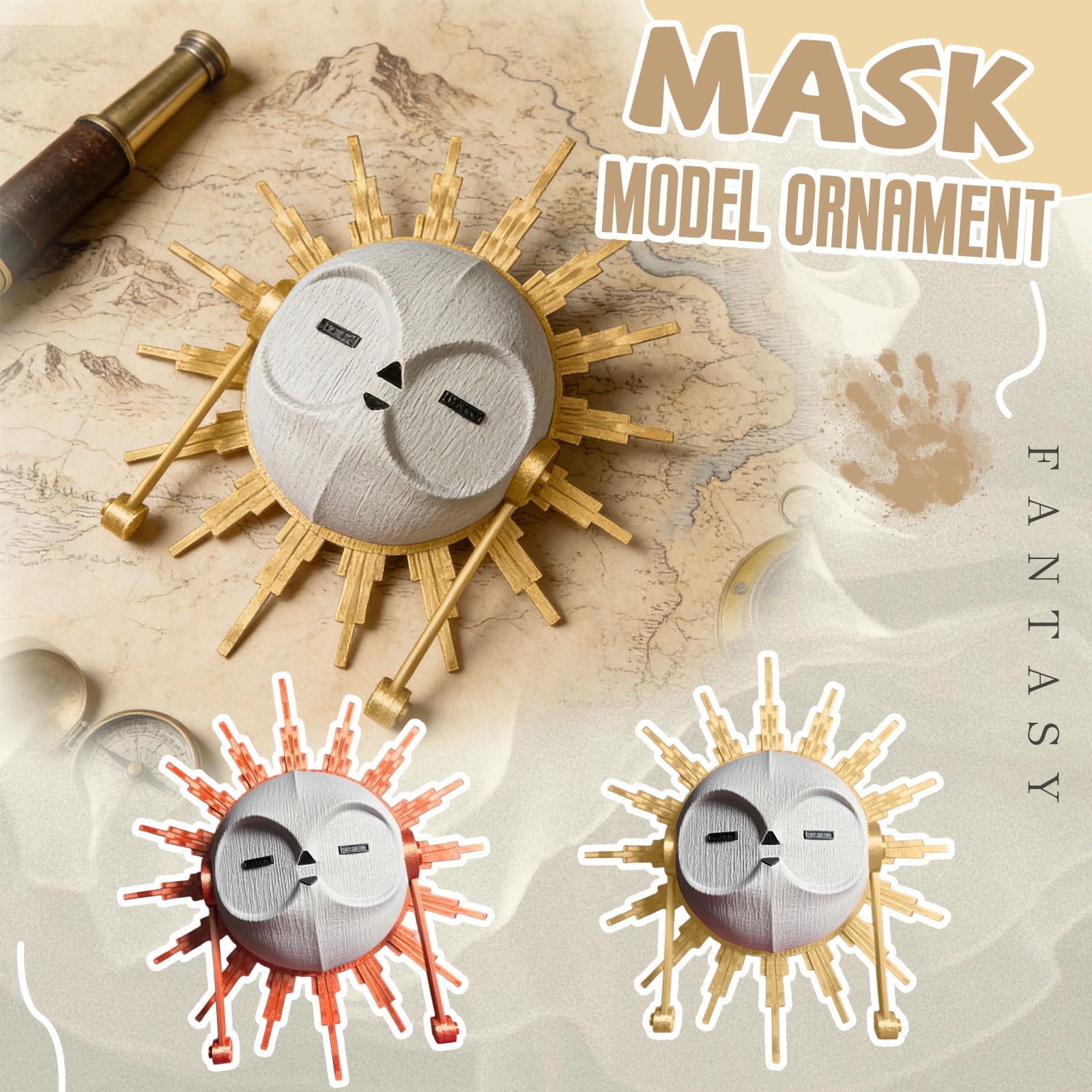 2PCS Clair Obscur: Expedition 33 Sun Mask Character 3D Printed Figure ...