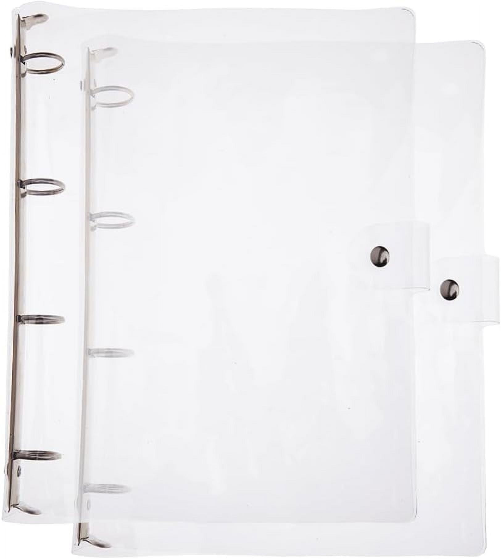 2PCS Clear A4 Notebook Binder PVC Plastic Binder Covers 6 Rings Loose ...