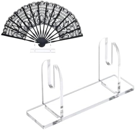 2PCS Clear Acrylic Fan Display Base Stand Easel, Vintage Chinese ...
