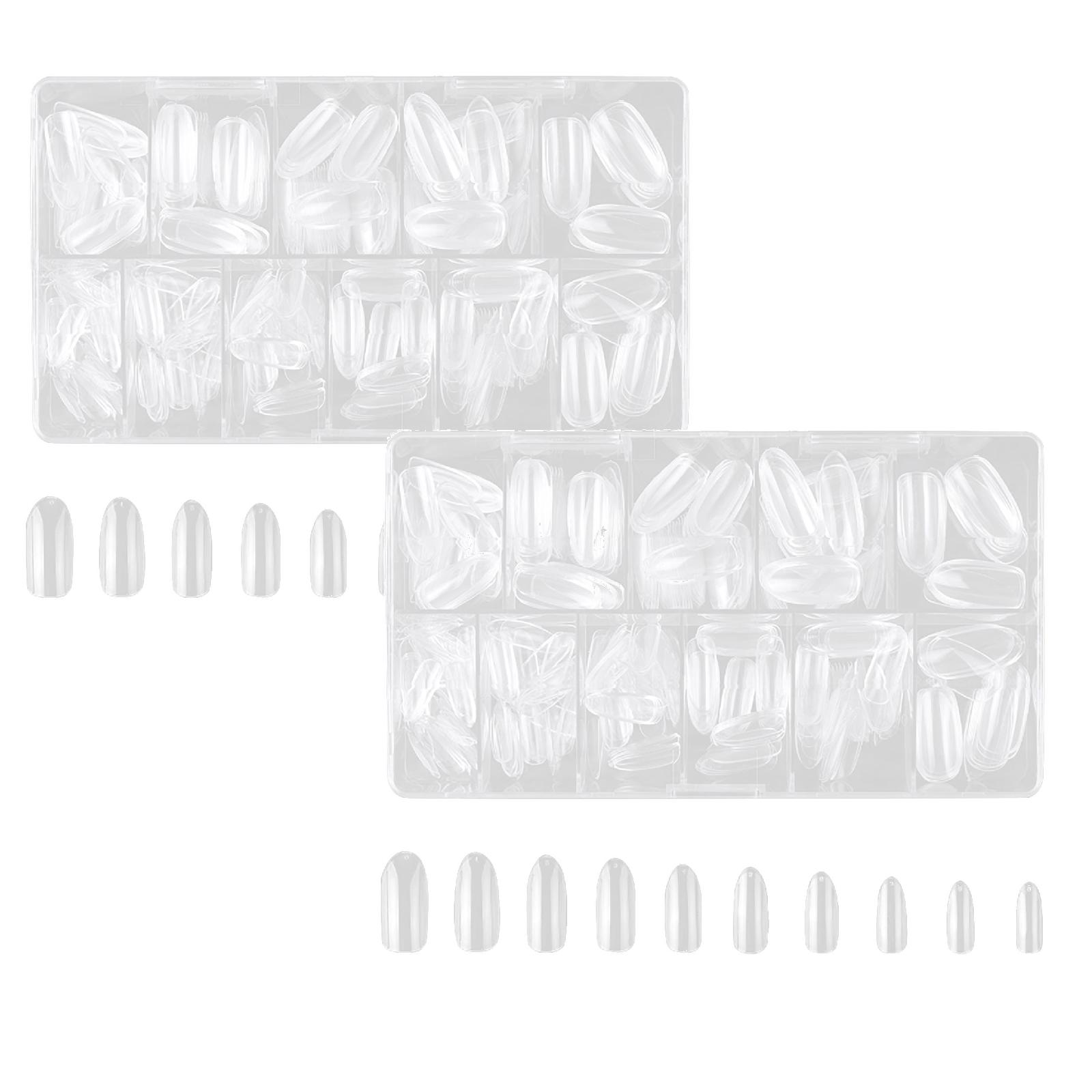 2PCS Clear Fake Nails For Women, Nail Enhancement Ultra Thin And ...