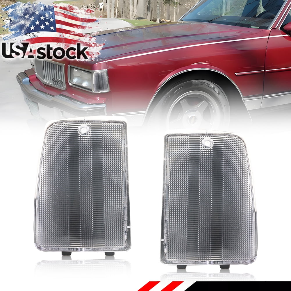 2PCS Clear Lens Front Bumper Turn Signal Lights Side Marker Light Turn ...