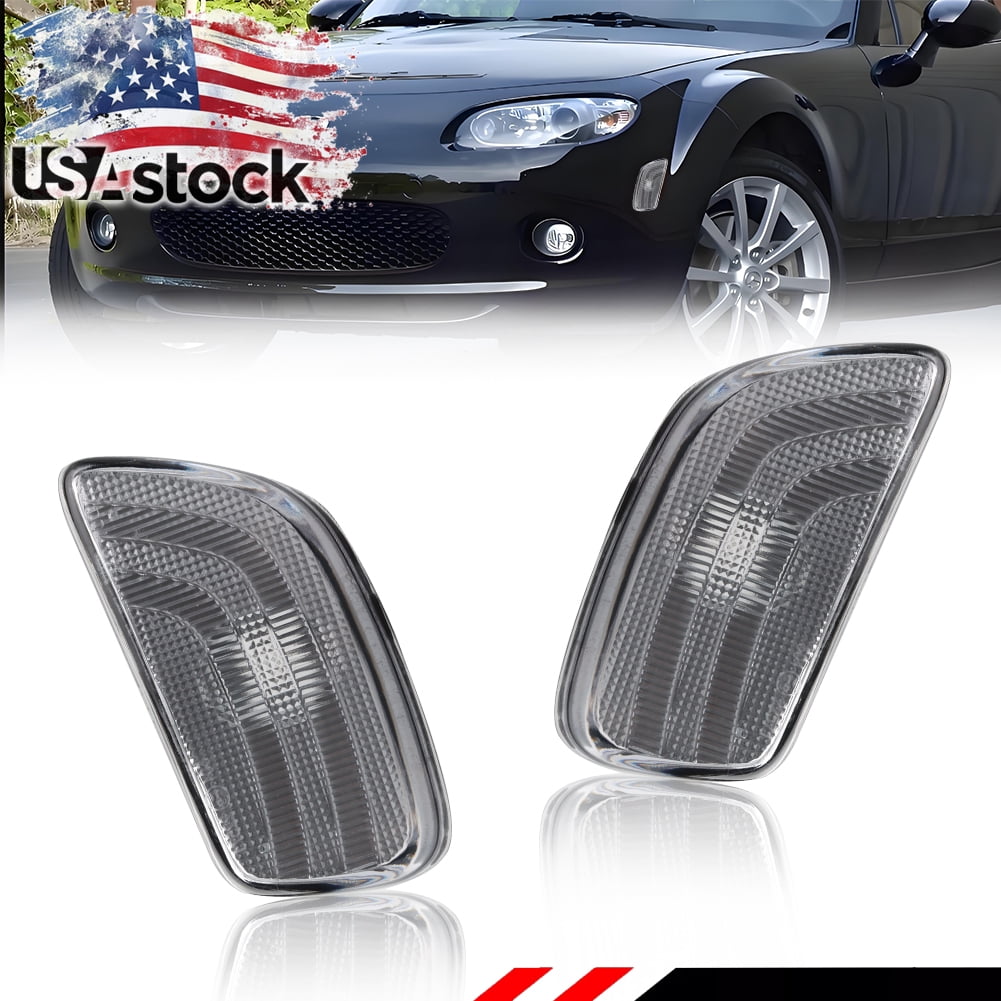 2PCS Clear Lens Front Bumper Turn Signal Lights Side Marker Lights Turn ...