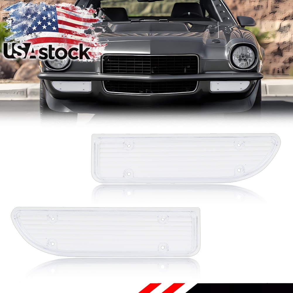 2PCS Clear Lens Front Bumper Turn Signal Lights Side Marker Lights Turn ...