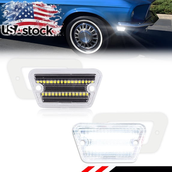 2PCS Clear Lens Front Corner Light Side Marker Light Turn Signal Light ...
