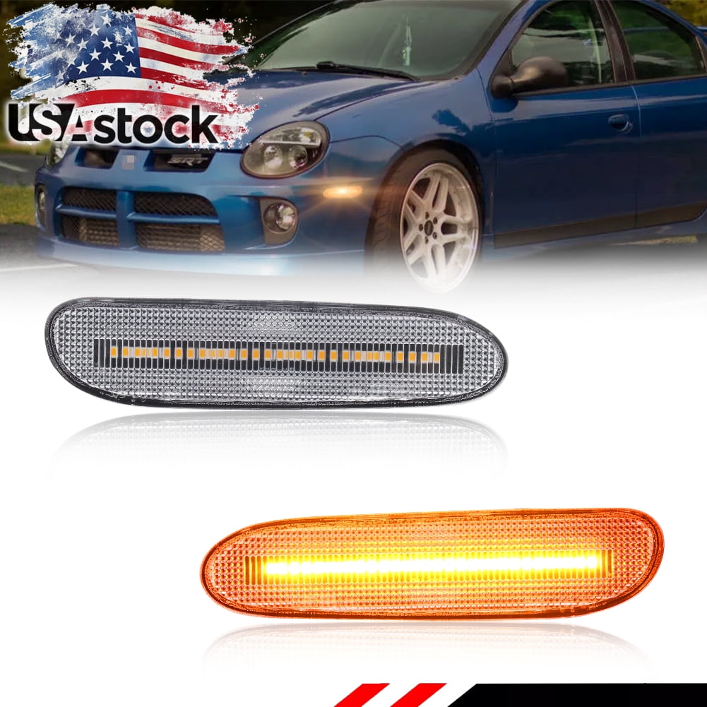 2PCS Clear Lens Front Corner Side Marker Light Fender Light Turn Signal ...
