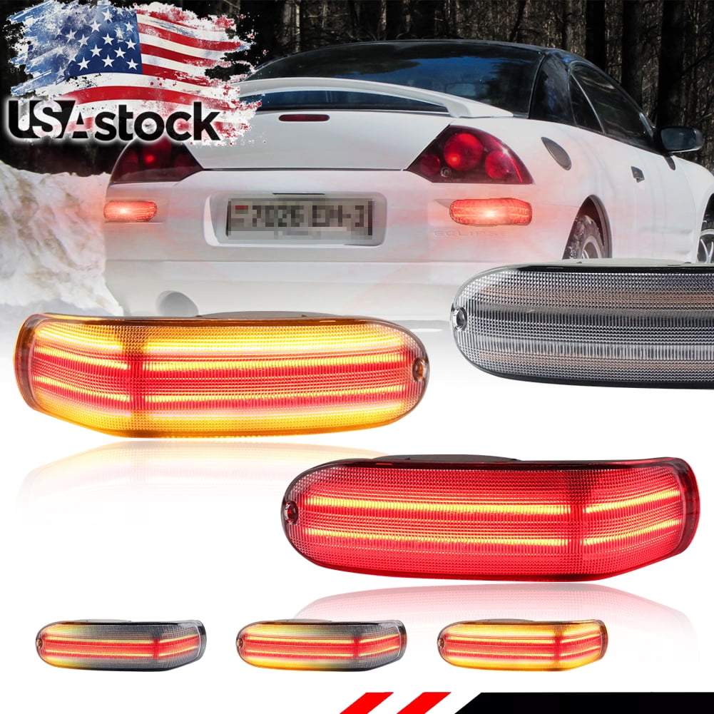 2PCS Clear Lens Rear Bumper Side Marker Light Turn Signal Light Turn ...