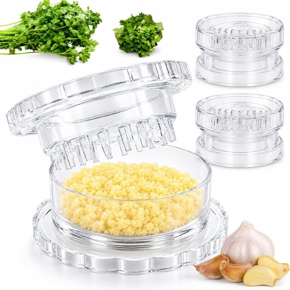 2PCS Clear Manual Garlic Twister and Ginger Mincer Tool, Garlics Mincer ...