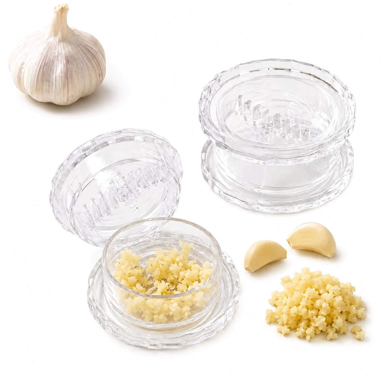 2PCS Clear Manual Garlic Twister and Ginger Mincer Tool, Transparent ...