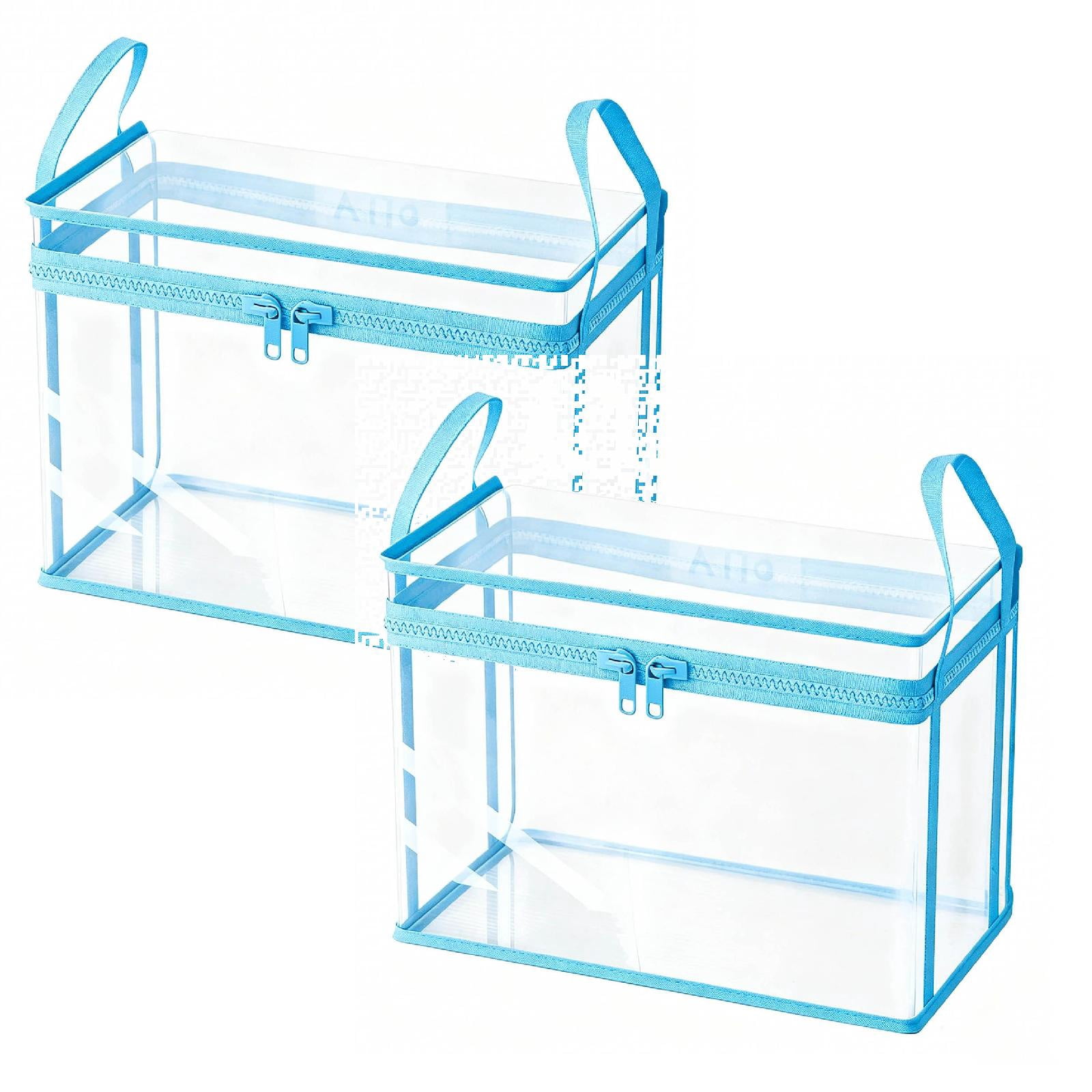 2PCS Clear Storage Bags, Plastic Storage Bags Clear Small Zippered ...