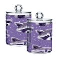 2PCS Clear Storage Jars Cotton Swabs Cans Translucent Plasticental ...