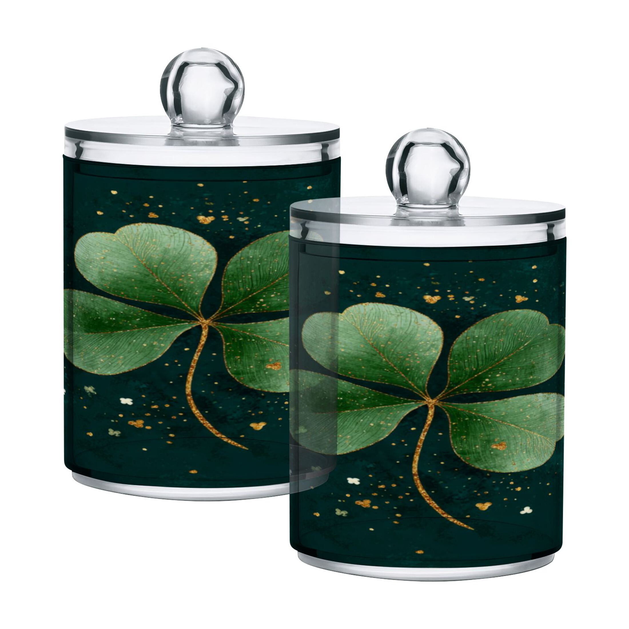 2PCS Clear Storage Jars Cotton Swabs Cans Translucent Plasticental ...