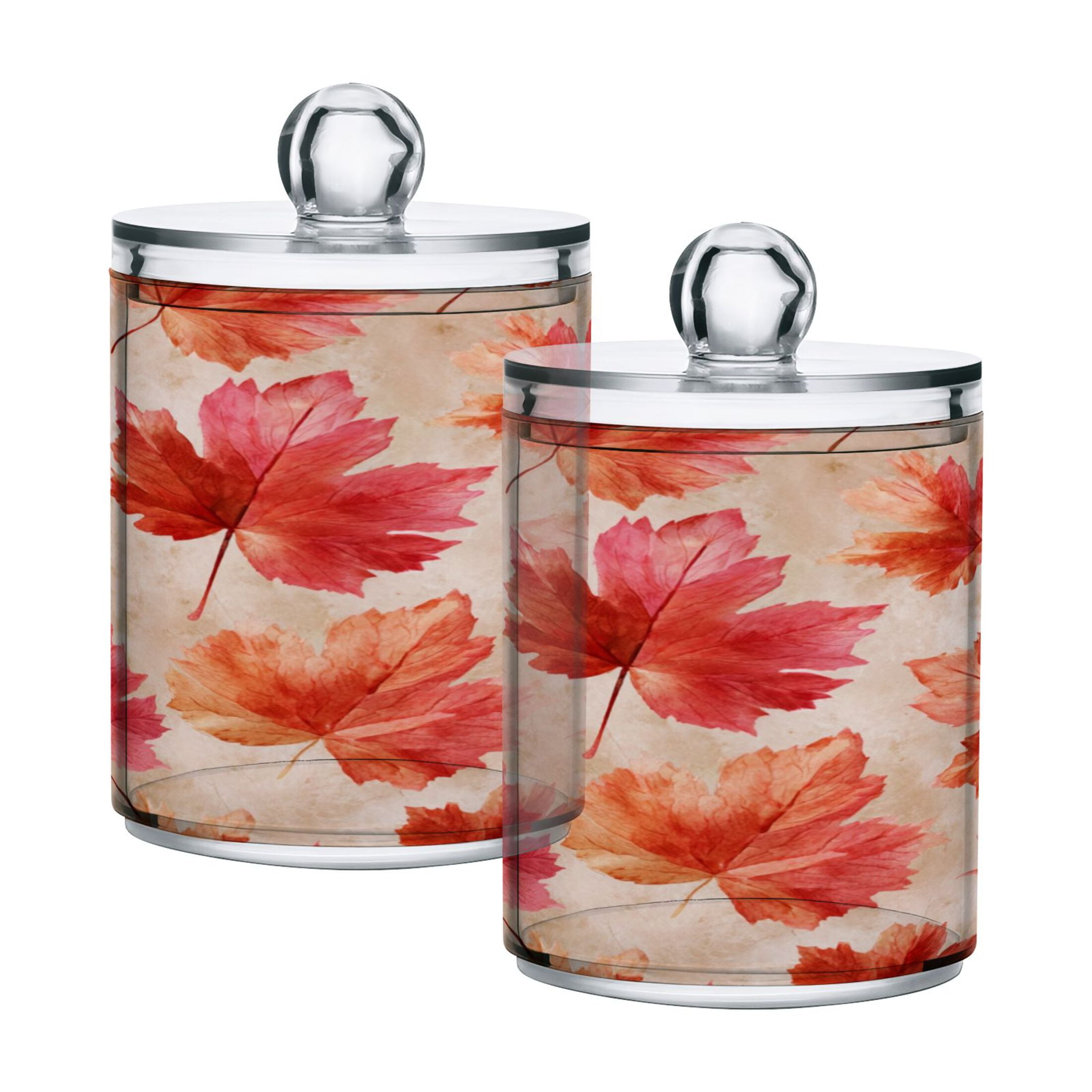 2PCS Clear Storage Jars Cotton Swabs Cans Translucent Plasticental ...