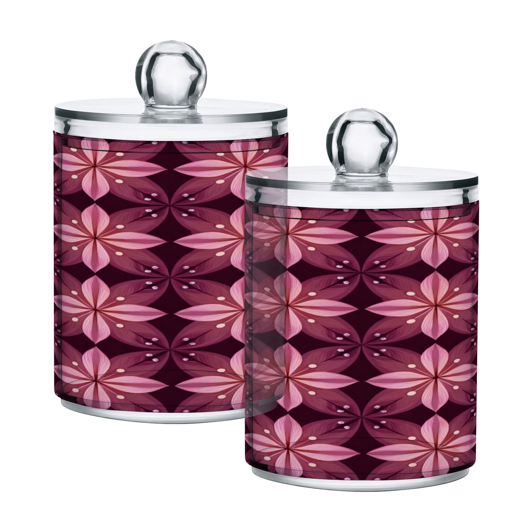 2PCS Clear Storage Jars Cotton Swabs Cans Translucent Plasticental ...