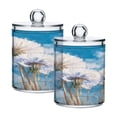 2PCS Clear Storage Jars Cotton Swabs Cans Translucent Plasticental ...