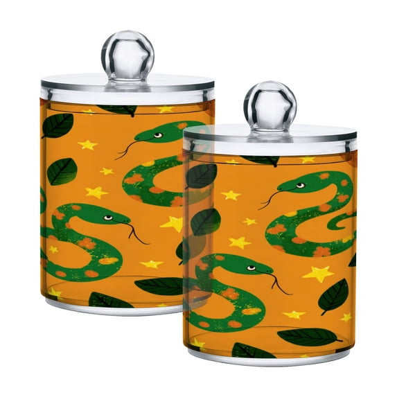 2PCS Clear Storage Jars Cotton Swabs Cans Translucent Plasticental ...