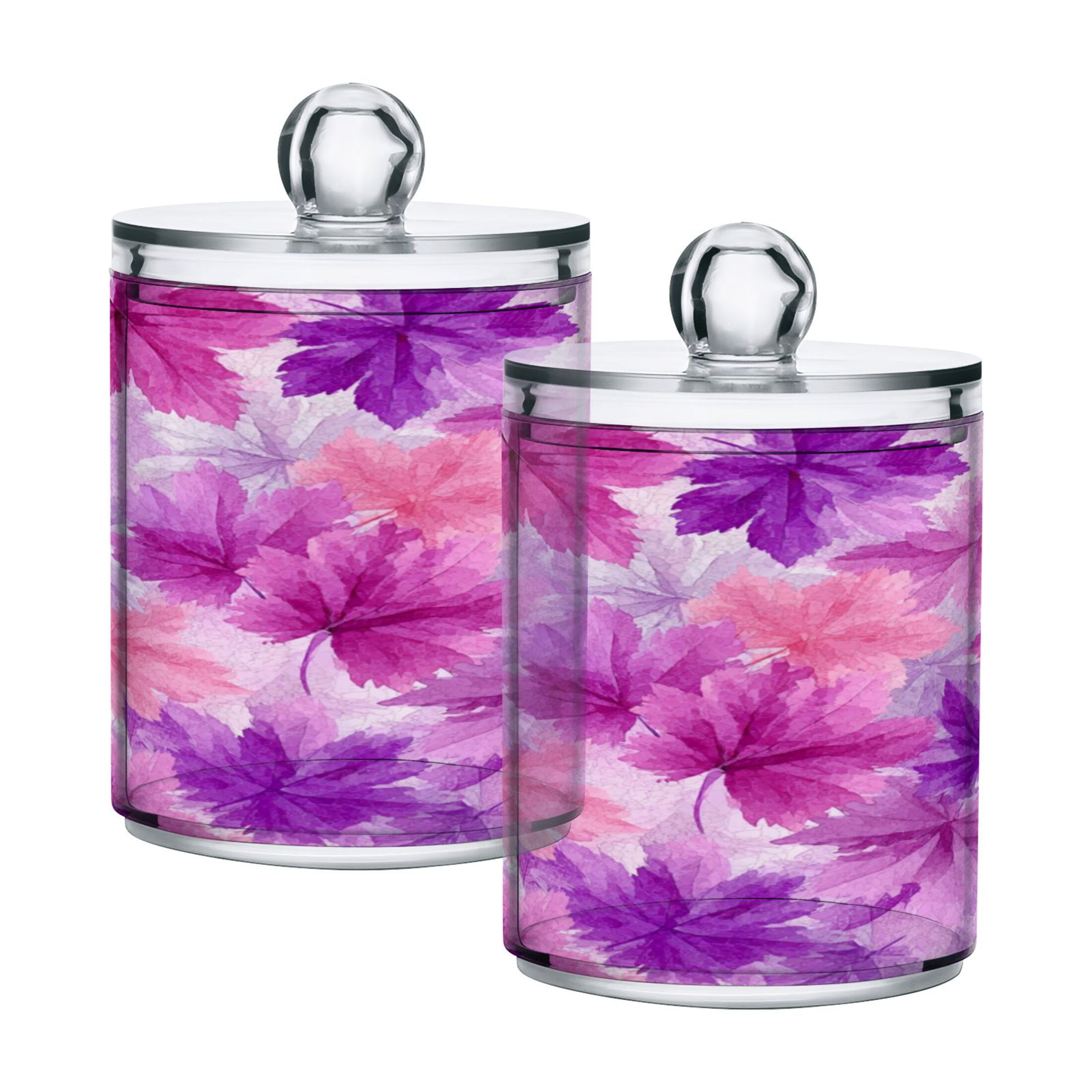 2PCS Clear Storage Jars Cotton Swabs Cans Translucent Plasticental ...