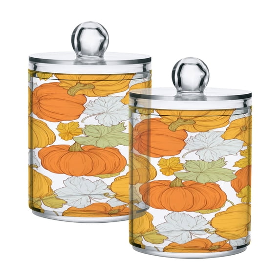 2PCS Clear Storage Jars Cotton Swabs Cans Translucent Plasticental ...