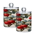 2PCS Clear Storage Jars Cotton Swabs Cans Translucent Plasticental ...